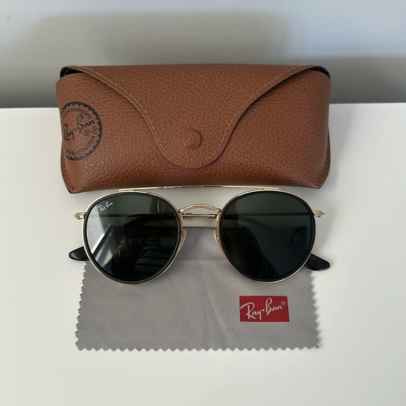 Ray-Ban | Accessories | Rayban Unisex Double Bridge Sunglasses Gold And ...
